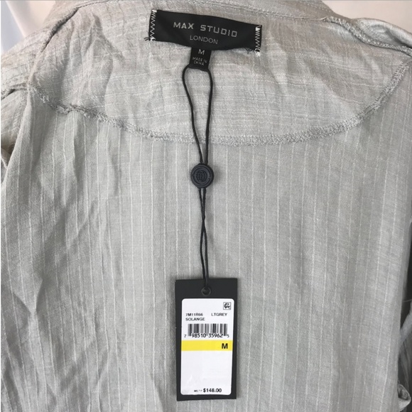 Max Studio | Jackets & Coats | Light Gray Long Belted Duster Trench ...